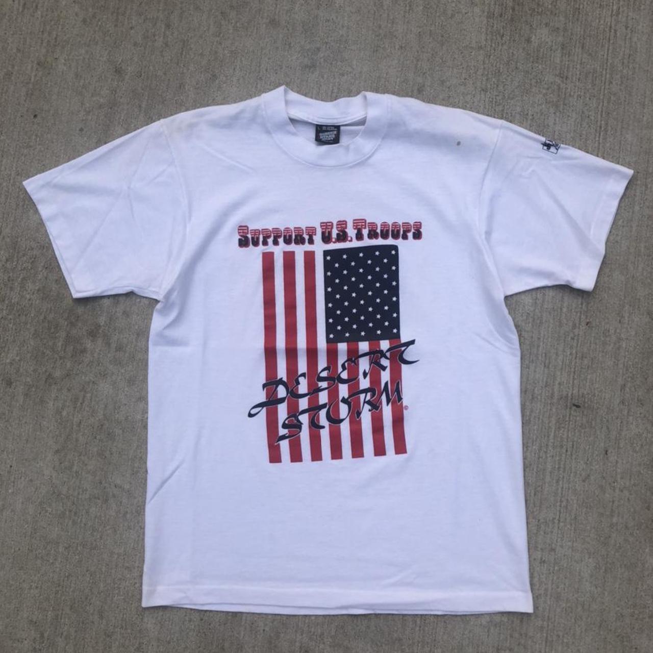 Screen Stars Men's White and Red T-shirt | Depop