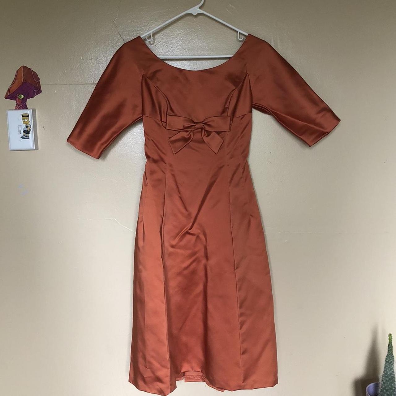 Vintage 60s Lorrie Deb San Fransisco Coral Satin Bow... - Depop