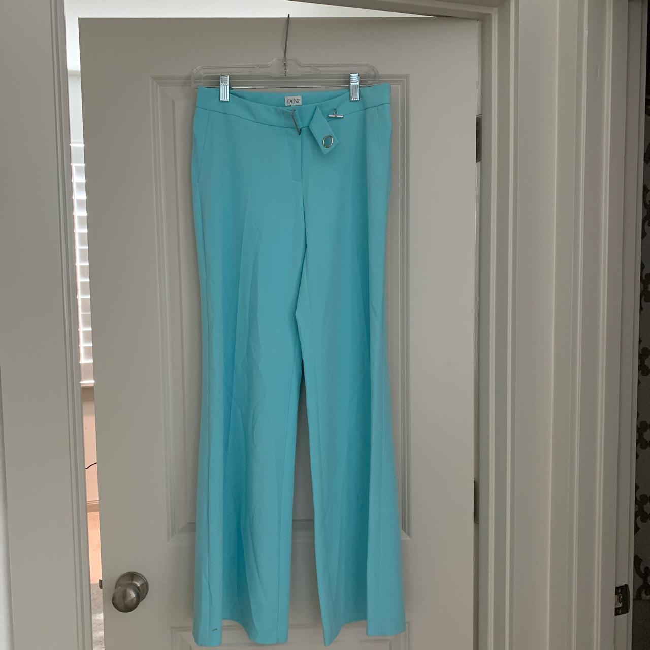 Caché business pants, light blue, size 2 - Depop