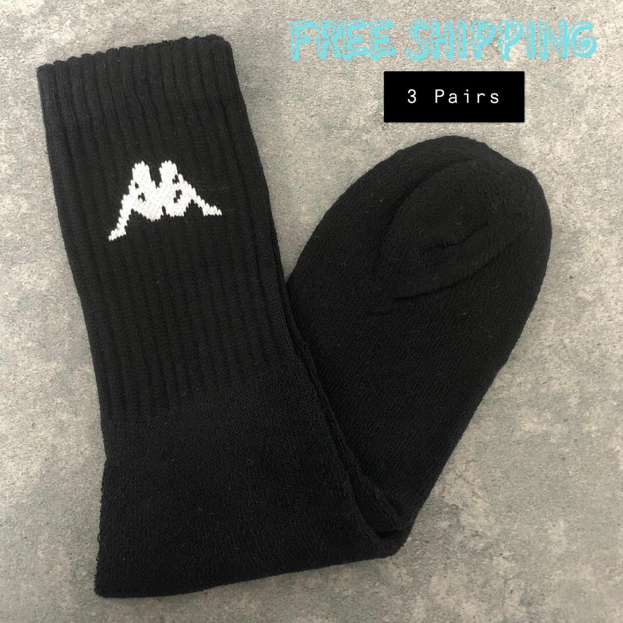 Classic Kappa Black Crew Socks (3 PAIR... - Depop