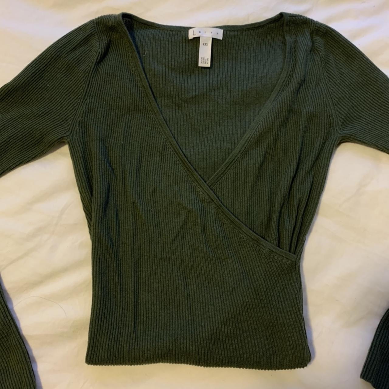 Leith Women's Green and Khaki Jumper | Depop