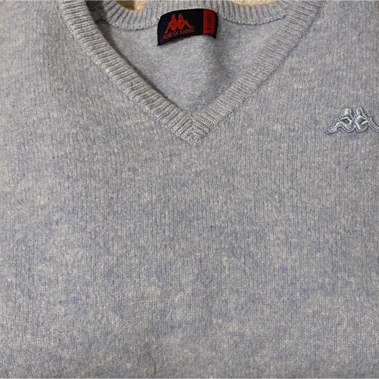🤍light blue kappa v neck sweater SIZING 🤍size-... - Depop