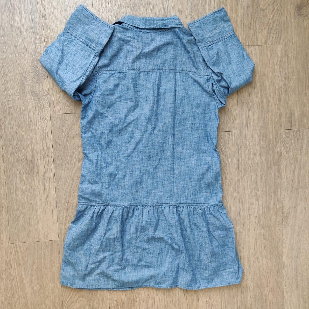 GAP drop waist chambray button down dress with 3/4... - Depop