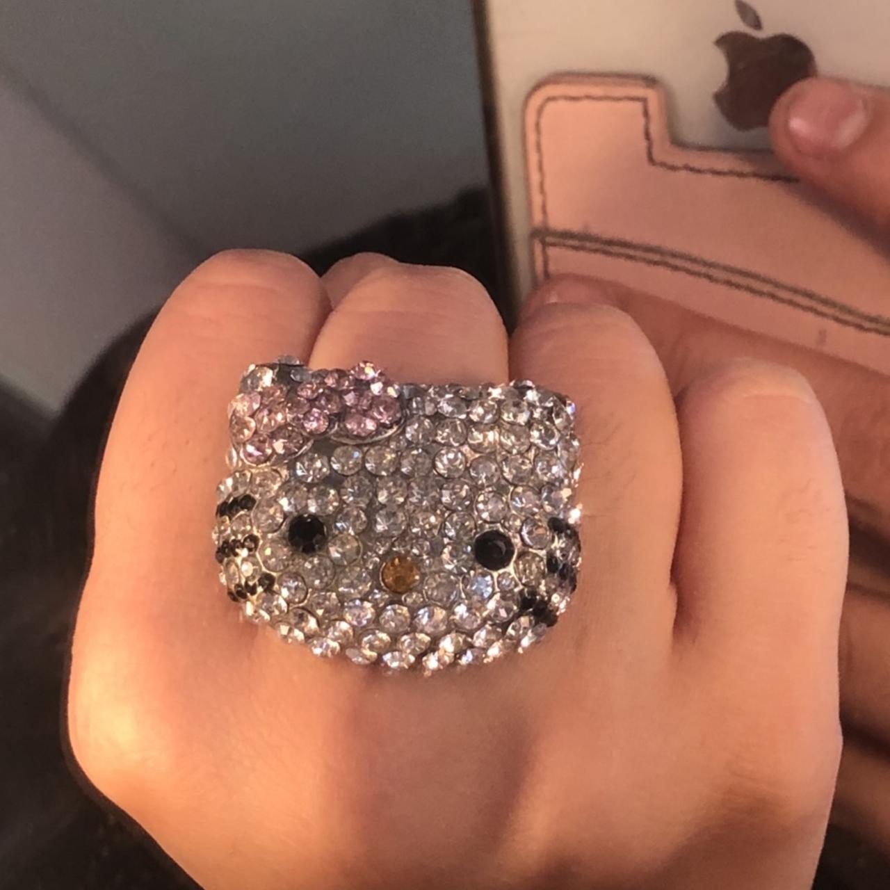 bedazzled take hello kitty ring this is the cutest... - Depop