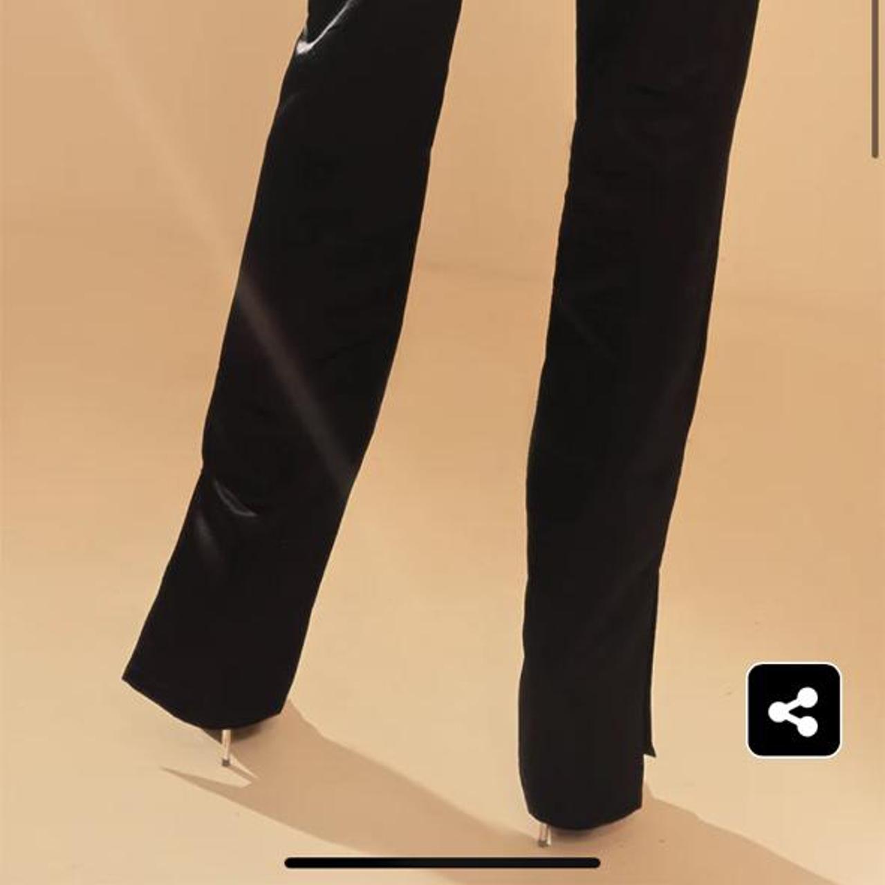 Pretty Little thing Black Structured Satin High... - Depop