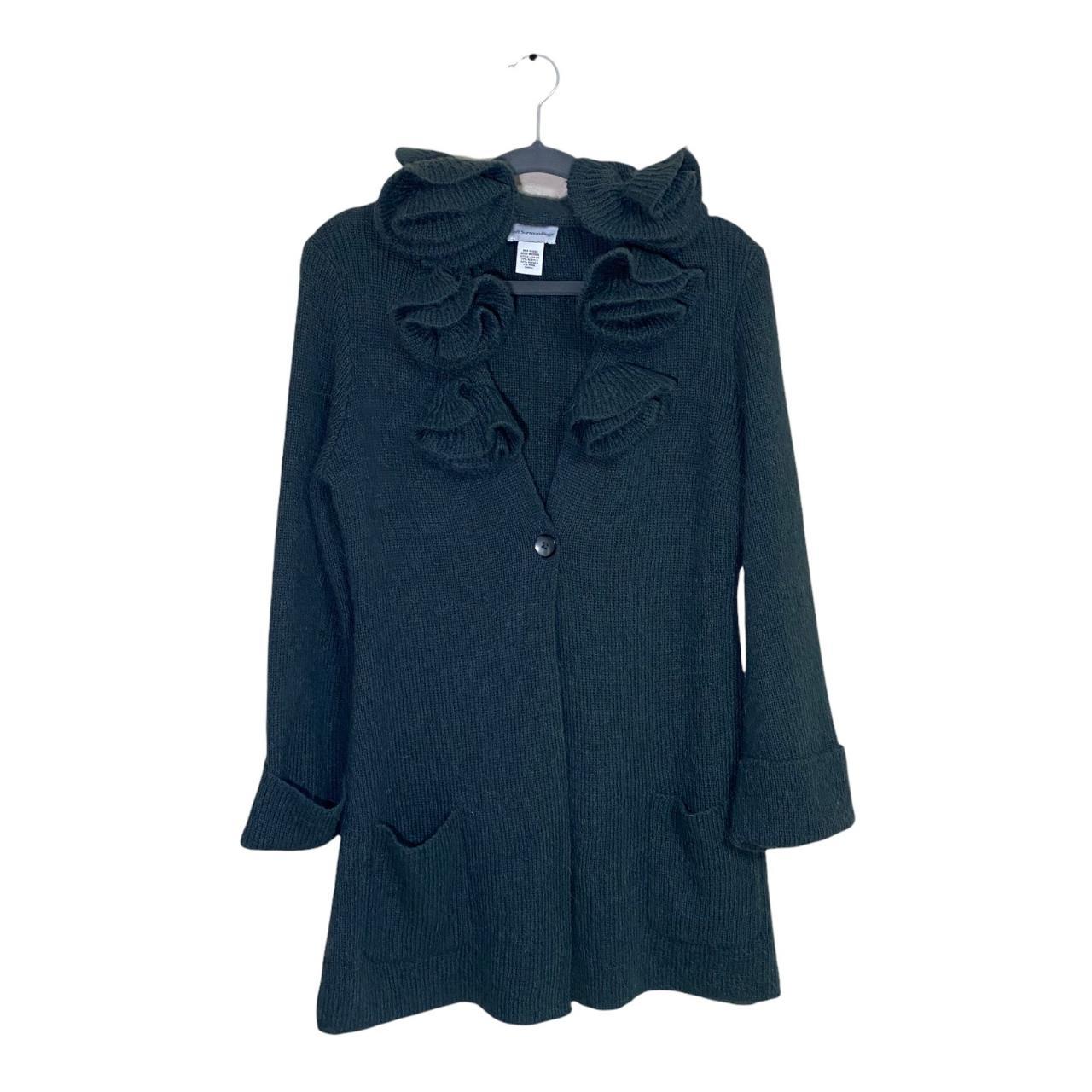 Soft Surroundings Rosette Cardigan Forest Green... - Depop