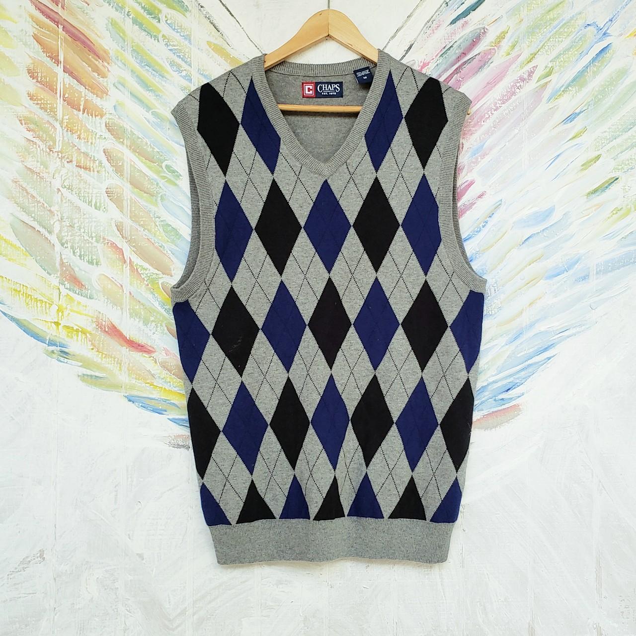 💾 Vintage Chaps argyle sweater vest. 100%cotton,... - Depop