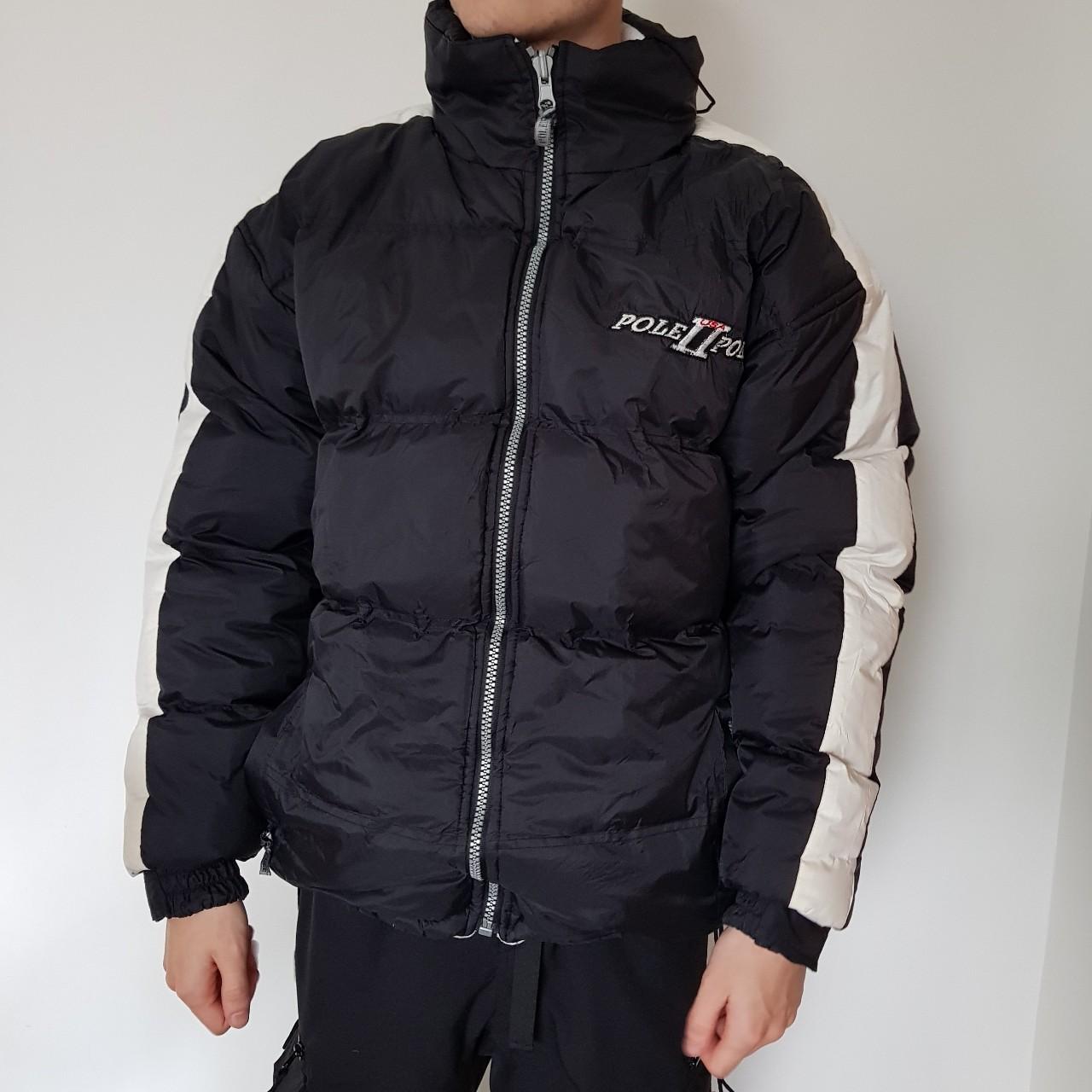 Black Pole 2 Pole reversible coat / fleece with... - Depop