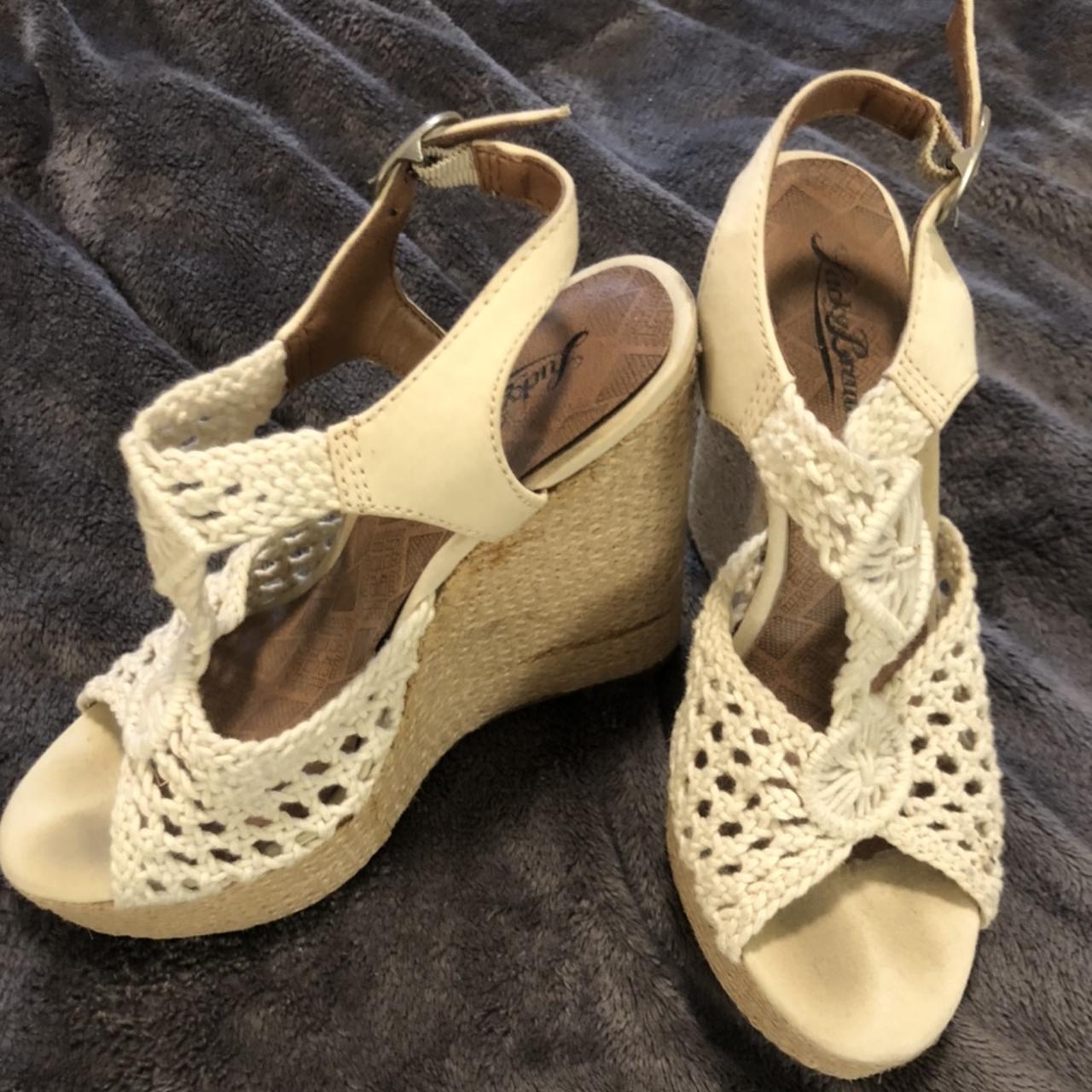 Cream Lucky Brand Knit Wedges! They are very easy to... - Depop