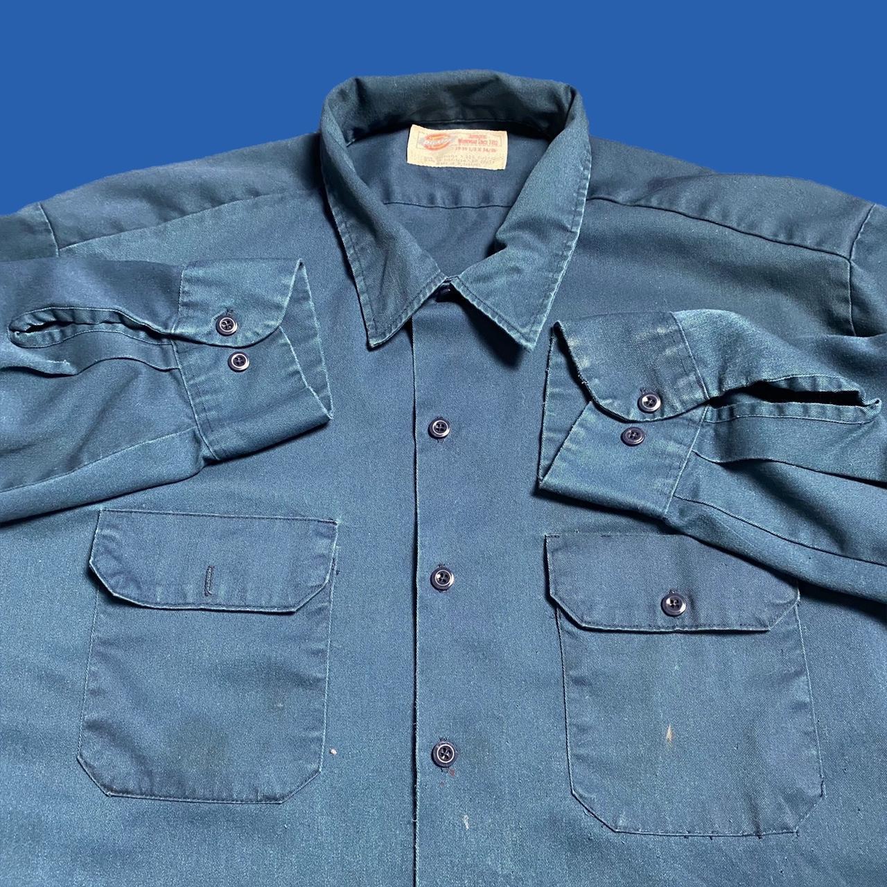 Vintage Dickies Work Shirt Worn Condition Stains Depop