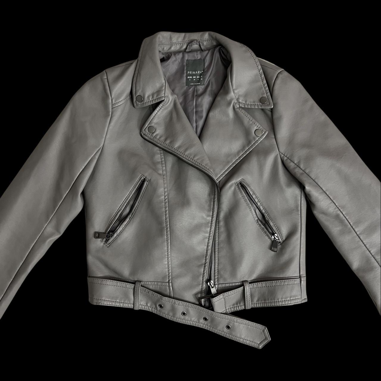 Grey Primark Leather Jacket Details: - Worn A... - Depop