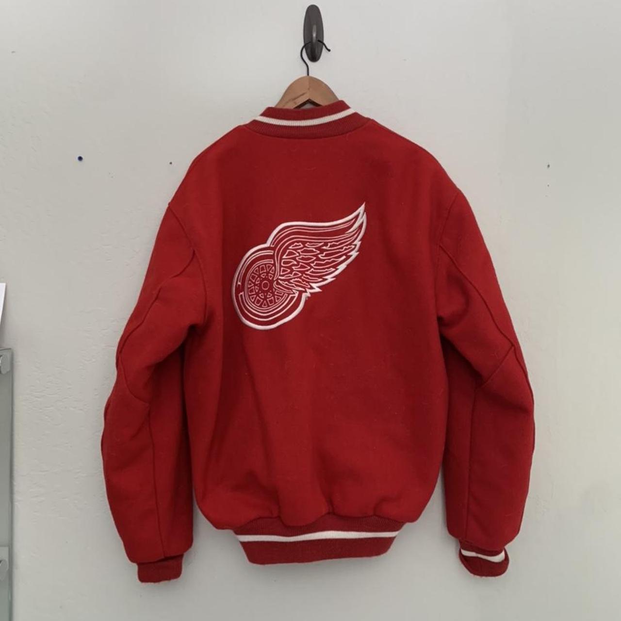 Vintage 90s Detroit redwings Varsity jacket 10/10... - Depop
