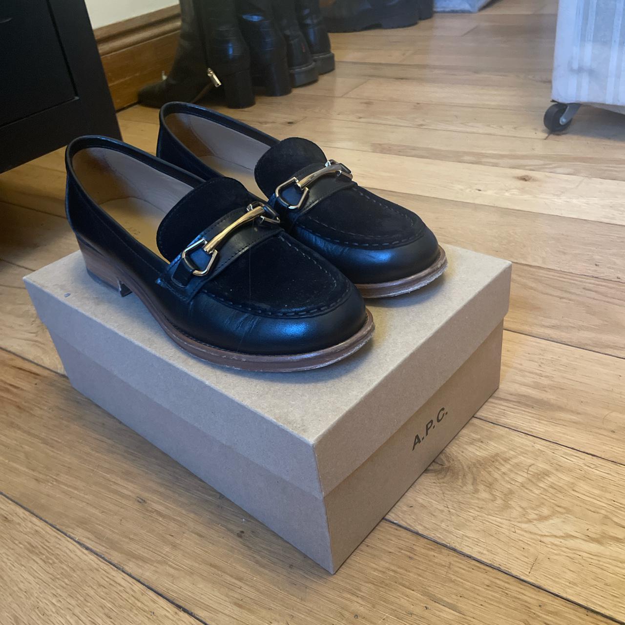 APC LEATHER AND SUEDE LOAFERS. Really good condition... - Depop