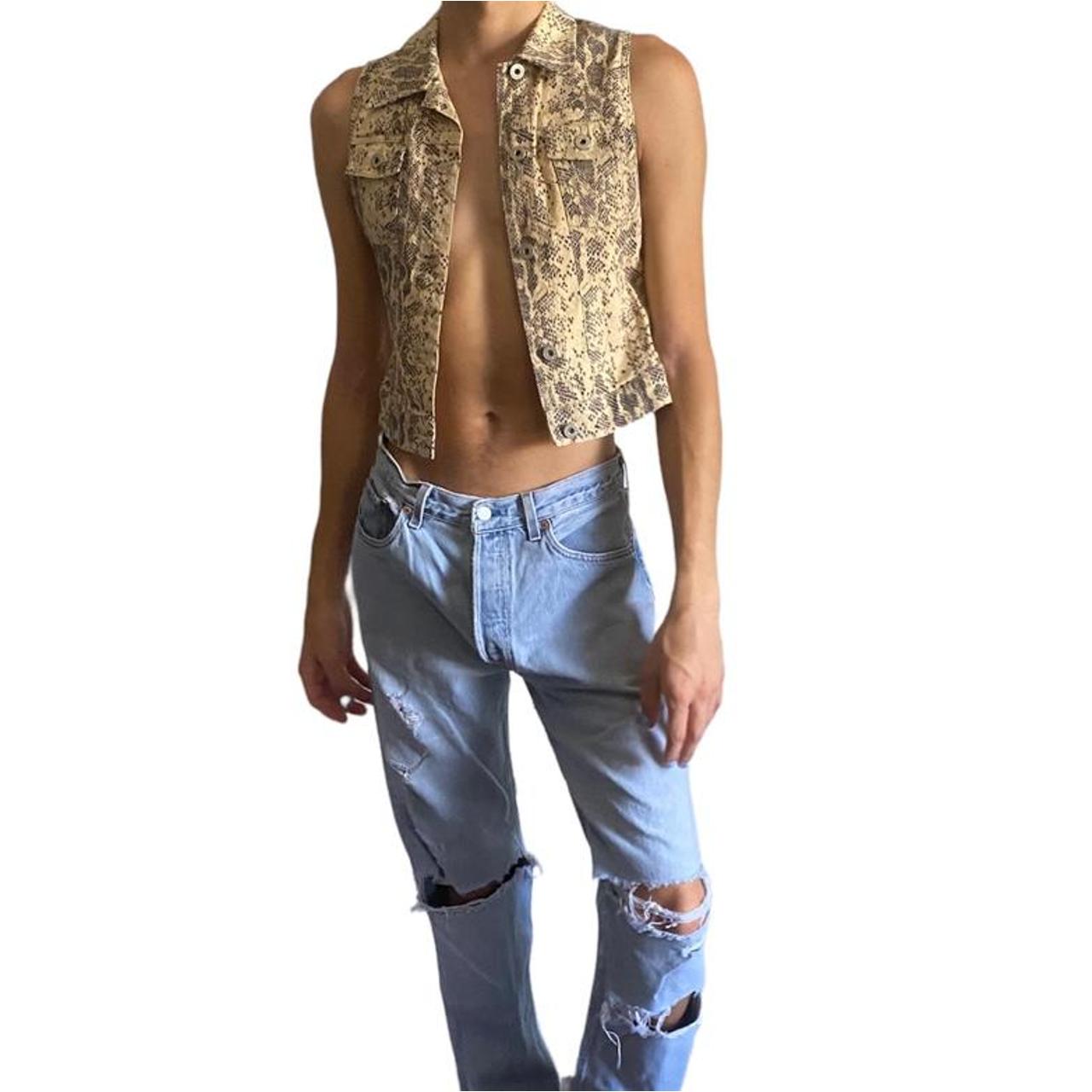 Coolest vintage Guess USA snakeskin print button up... - Depop