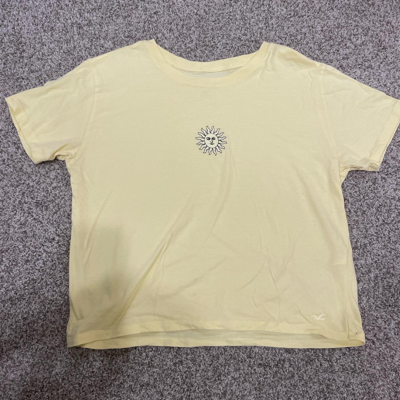 sun embroidered tshirt - super pretty yellow - no... - Depop