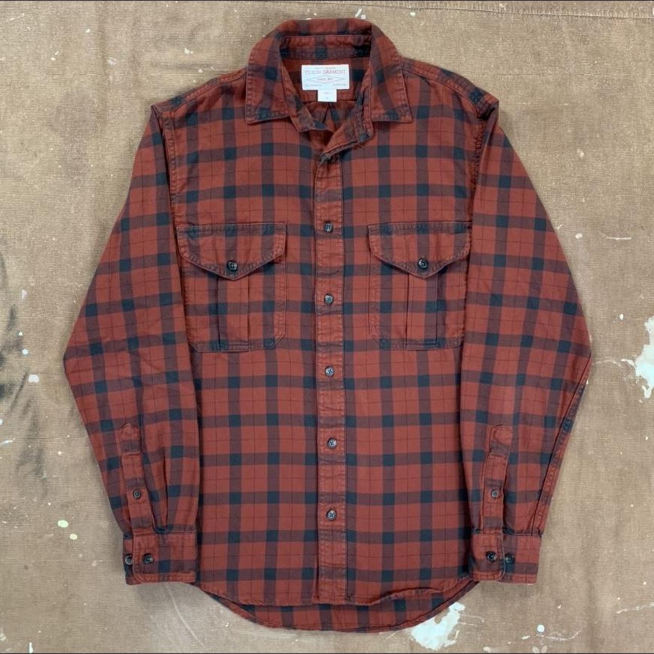 Filson Men's Red and Grey Shirt | Depop