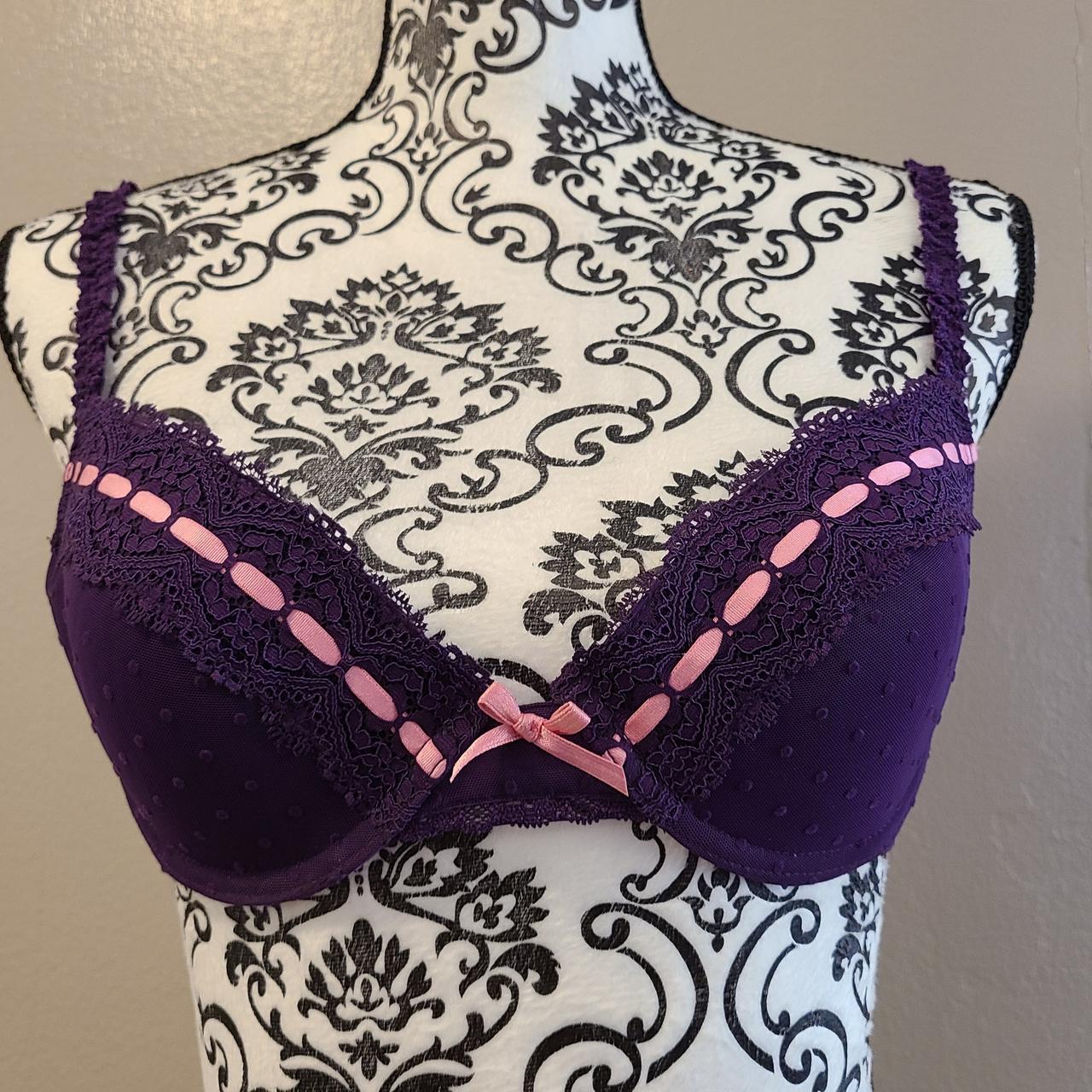 Candie's Women's Purple and Pink Bra | Depop