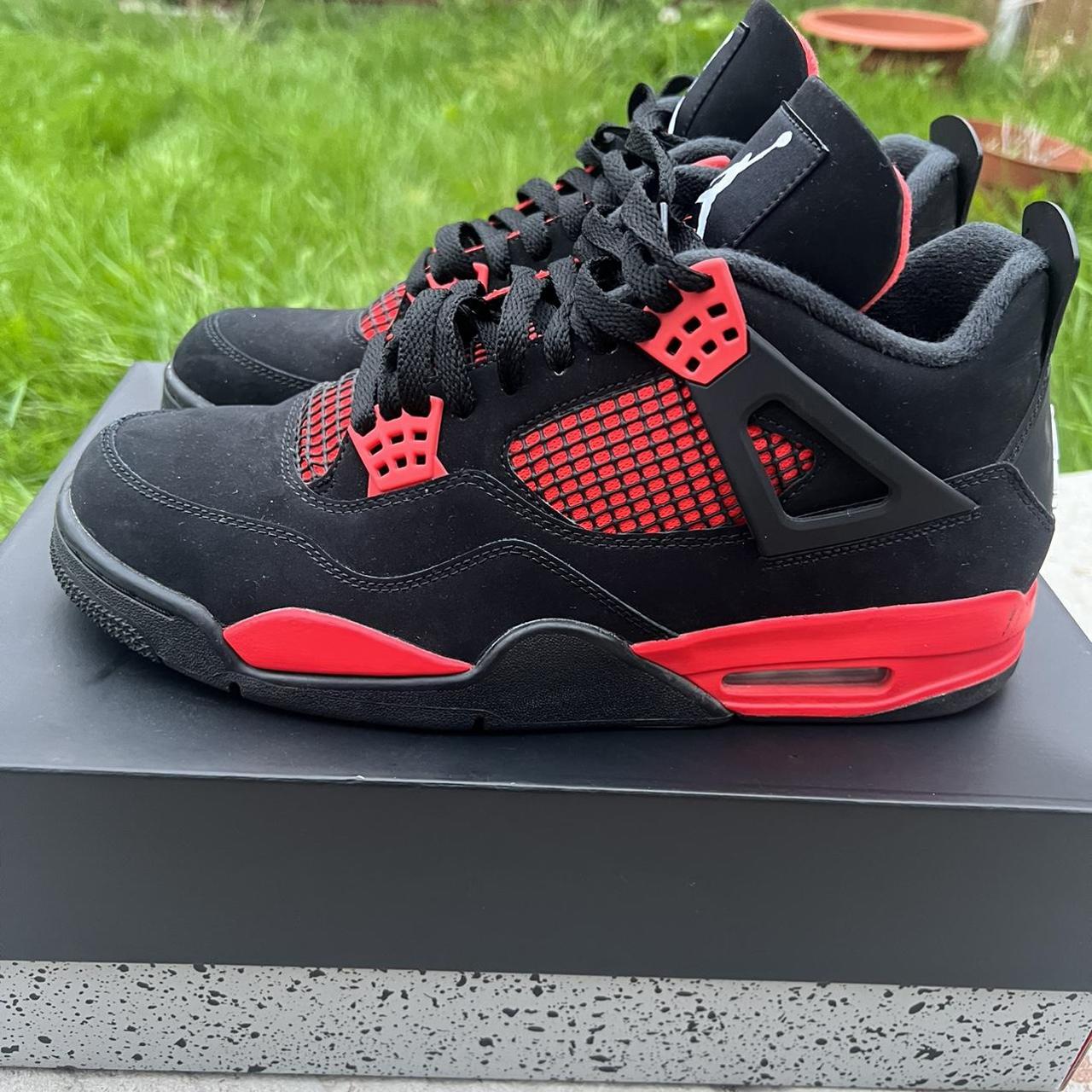 Jordan Men's Black and Red Trainers | Depop