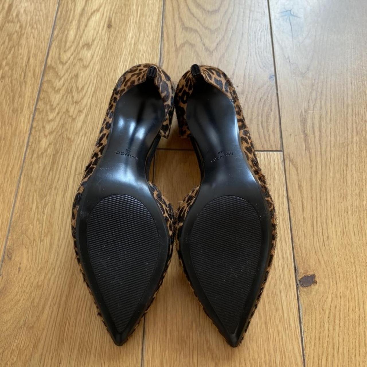 Mango leopard print calf-hair shoes in Italian size... - Depop
