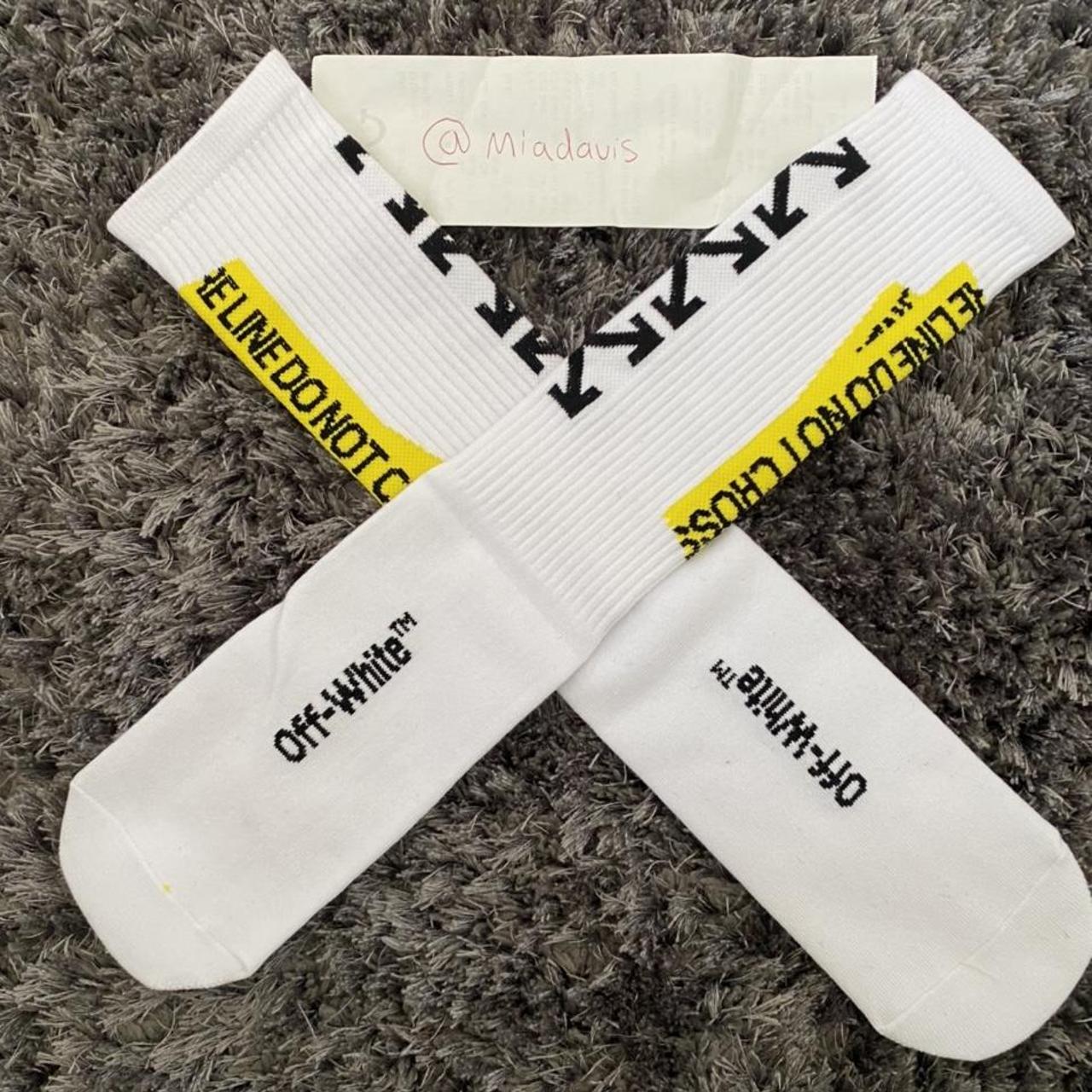 OFF-WHITE SOCKS- “DO NOT CROSS” ADD FIRE TO YOUR... - Depop