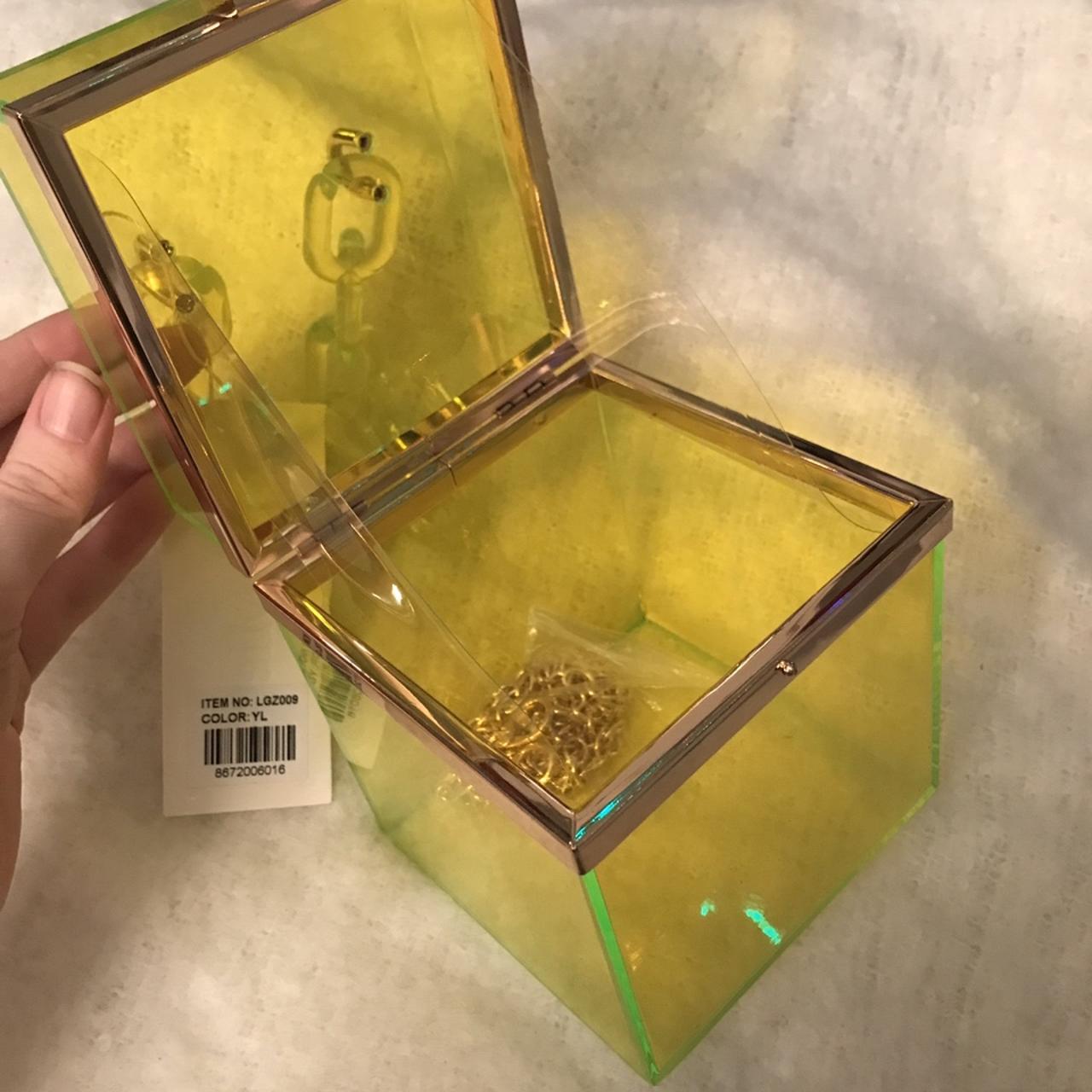 Plastic box purse Neon yellow comes with a long... - Depop