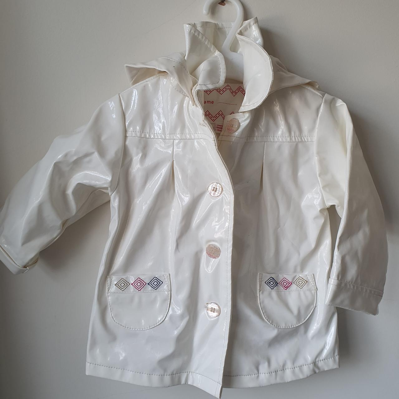 Girls white / cream PVC rain mac with detachable... - Depop