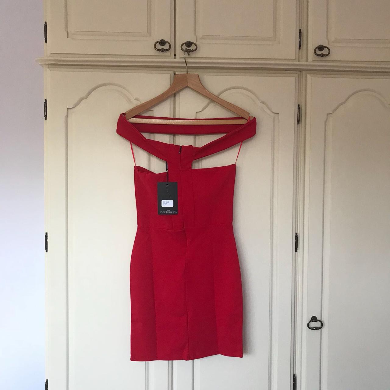 MISSGUIDED off-the-shoulder red bodycon. Size 10.... - Depop
