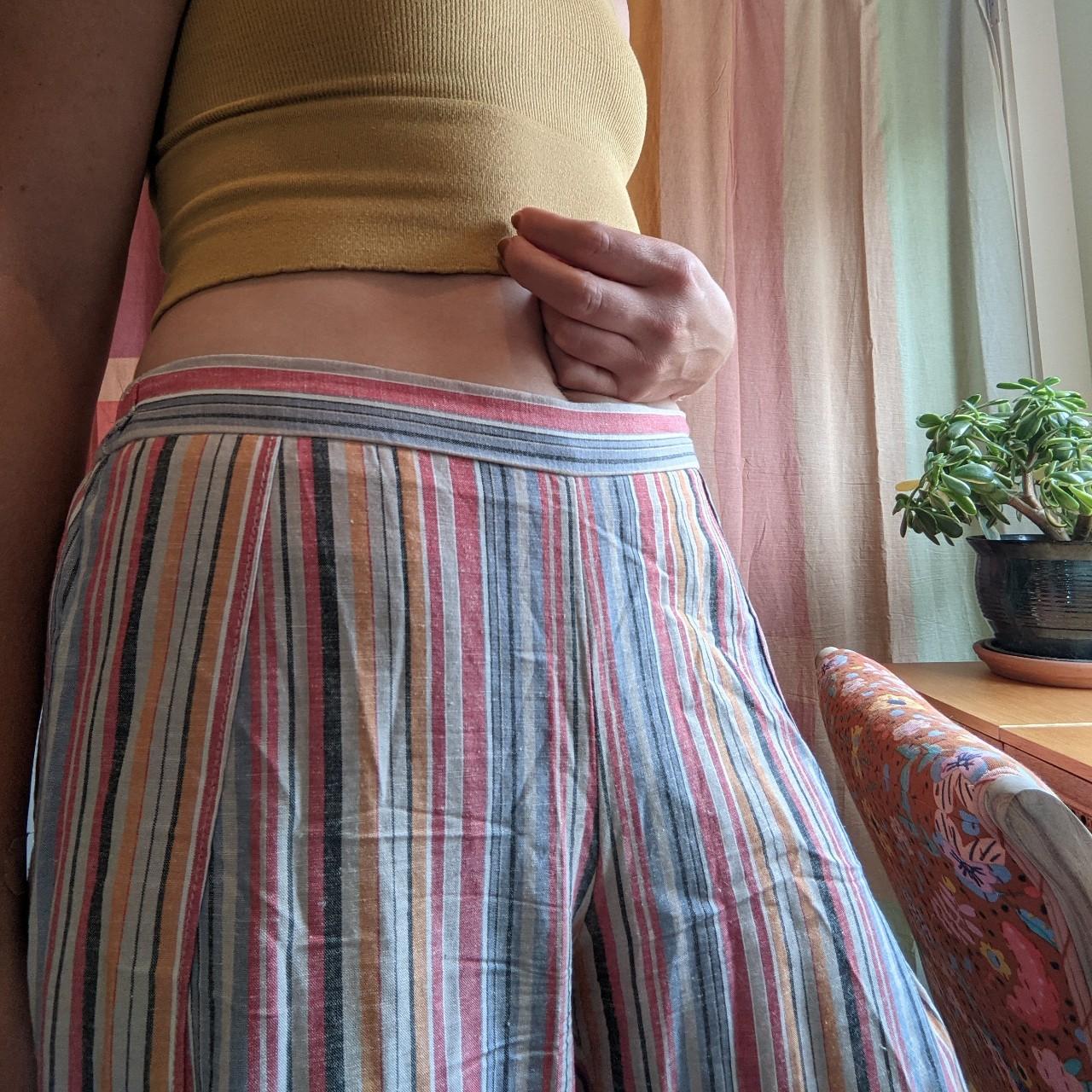 Fun summertime beachy striped pants size small from... - Depop