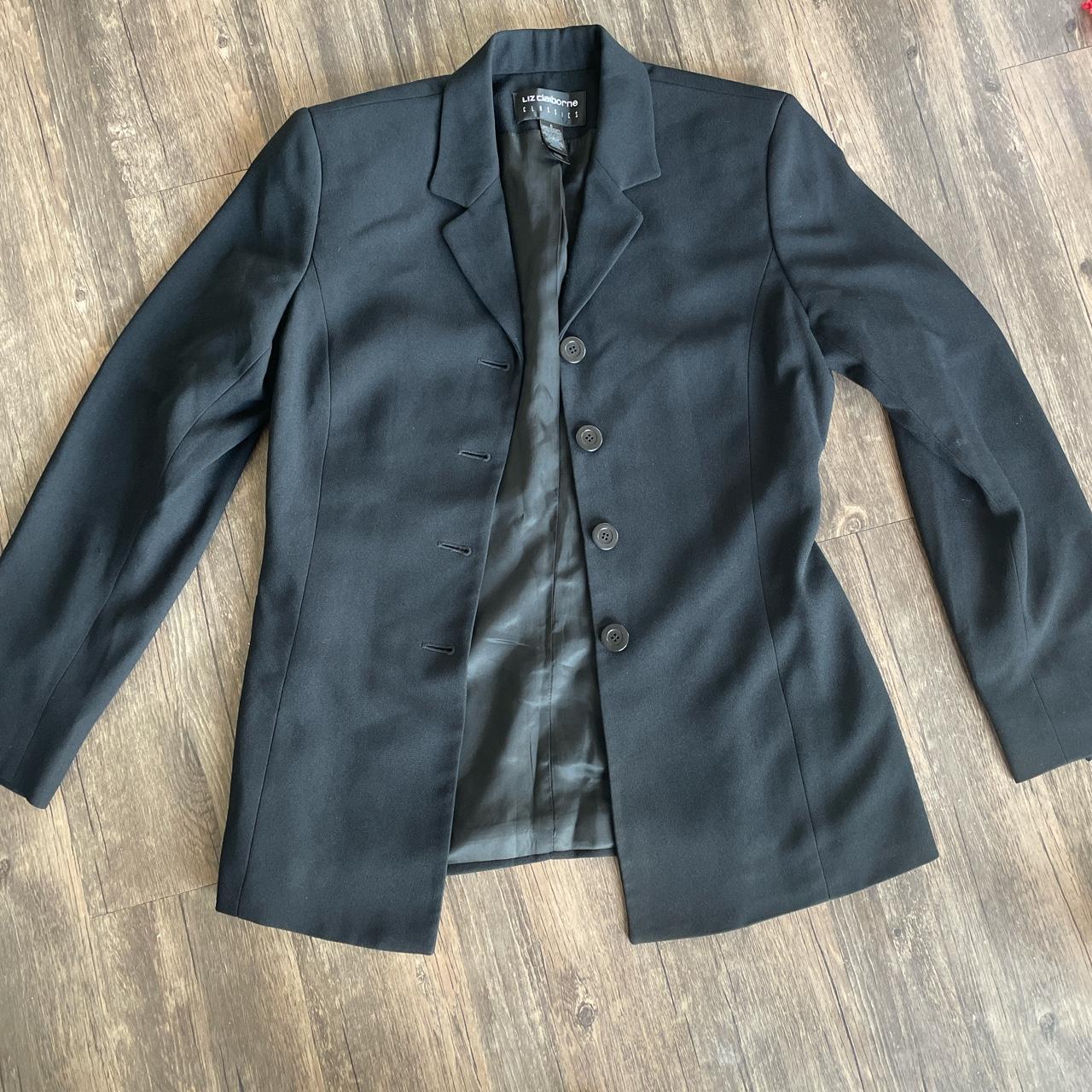 Liz Claiborne Women's Black Tailored-jackets | Depop