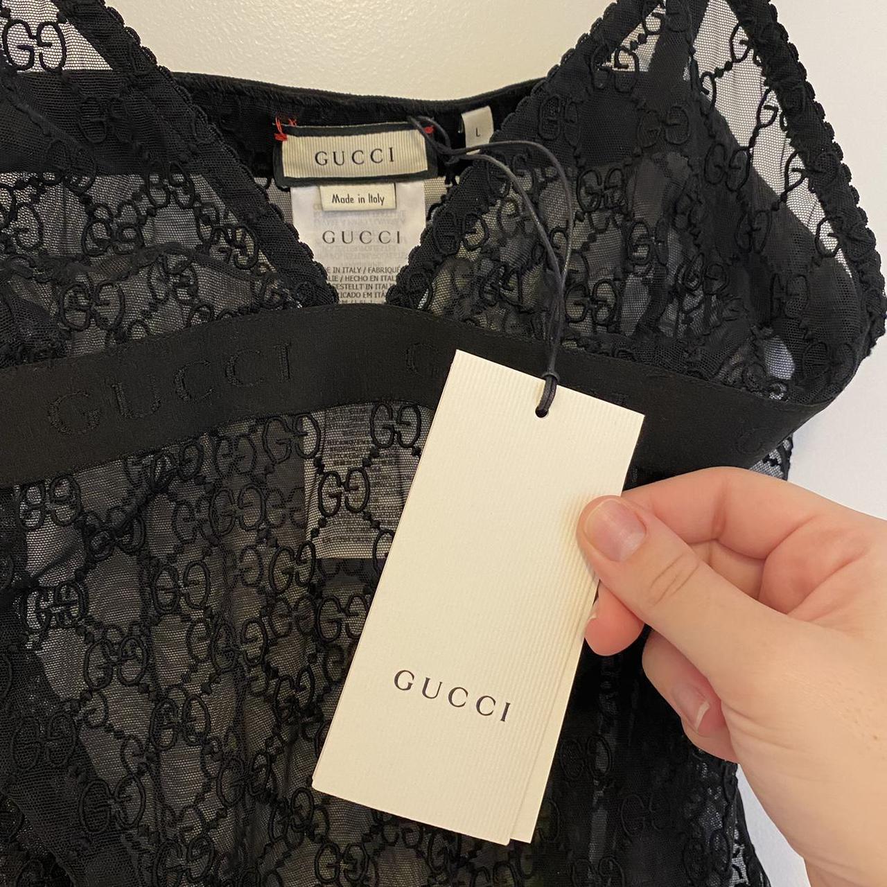 Gucci GG Tulle Bodysuit | Size Large | Proof of... - Depop