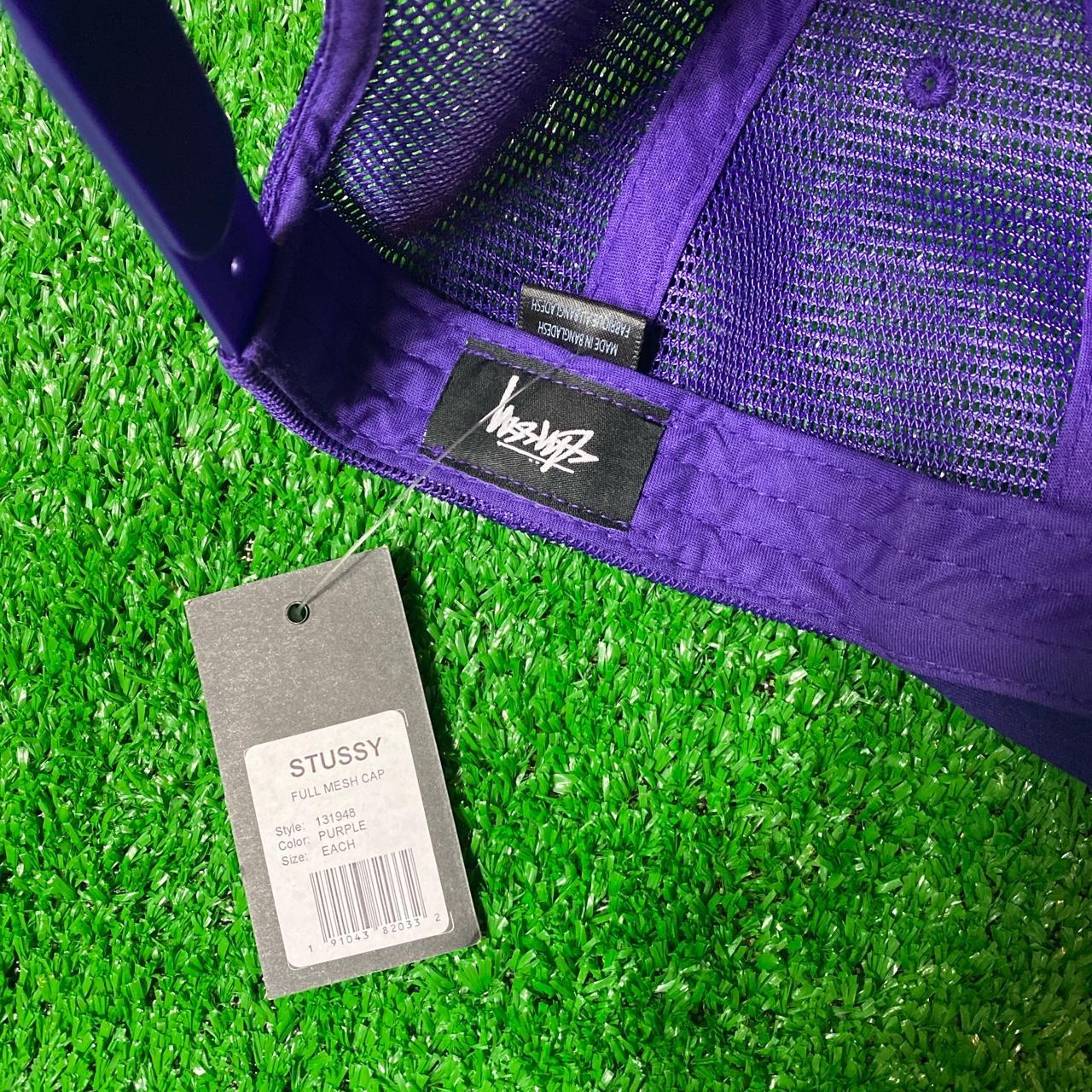STÜSSY PURPLE PANEL MESH HAT - Depop