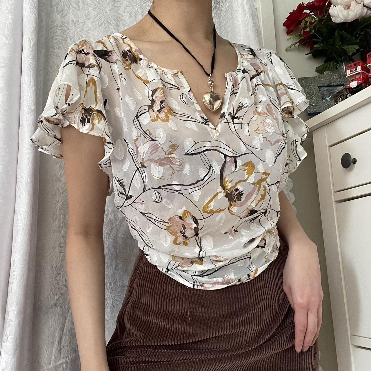 Floral mesh top - Brand: Basque - Labelled as a... - Depop