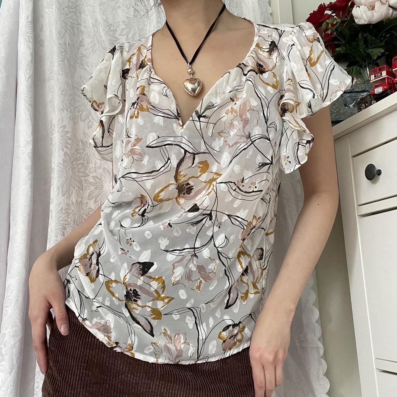 Floral mesh top - Brand: Basque - Labelled as a... - Depop