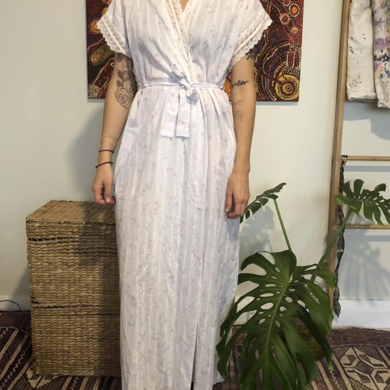 Vintage long wrap dress/robe Floor length Perfect... - Depop
