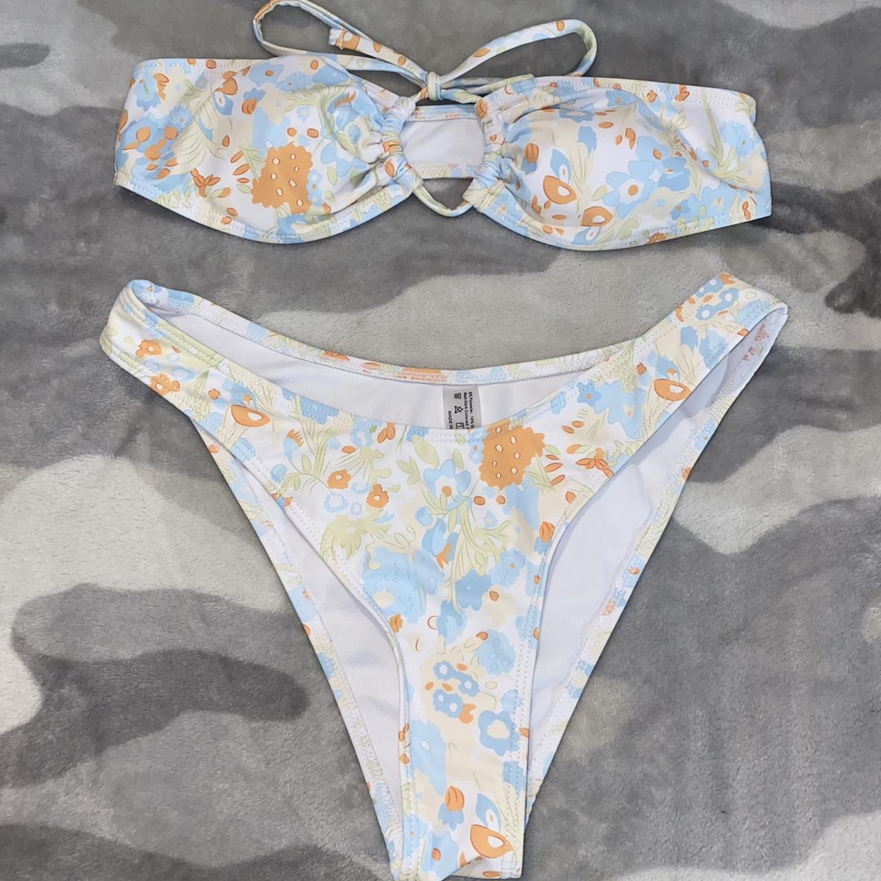 High V cut Bikini - bandeau top - high v cut... - Depop