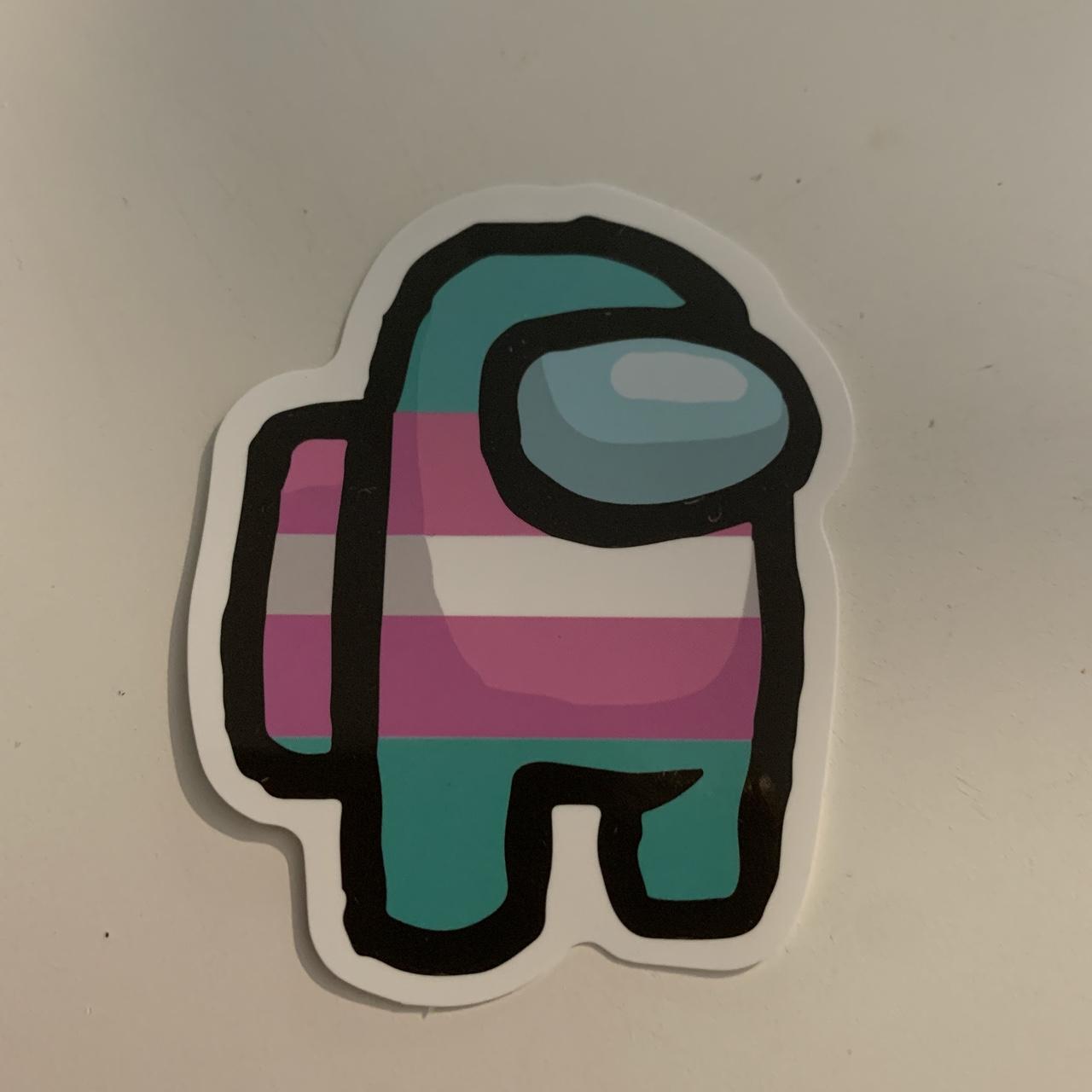 Among us trans pride flag sticker Can be used to... - Depop