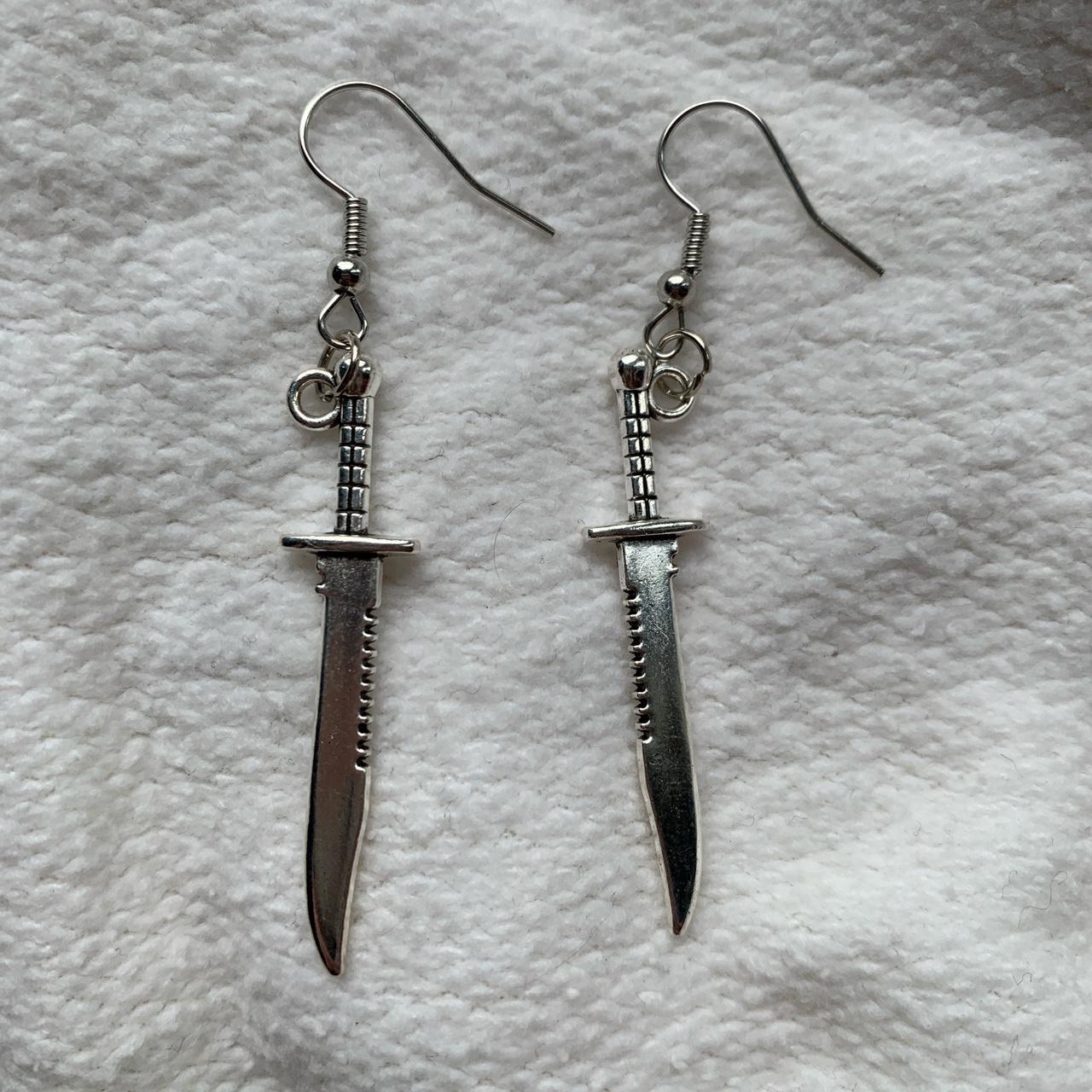 Handmade silver sharp knife long... - Depop