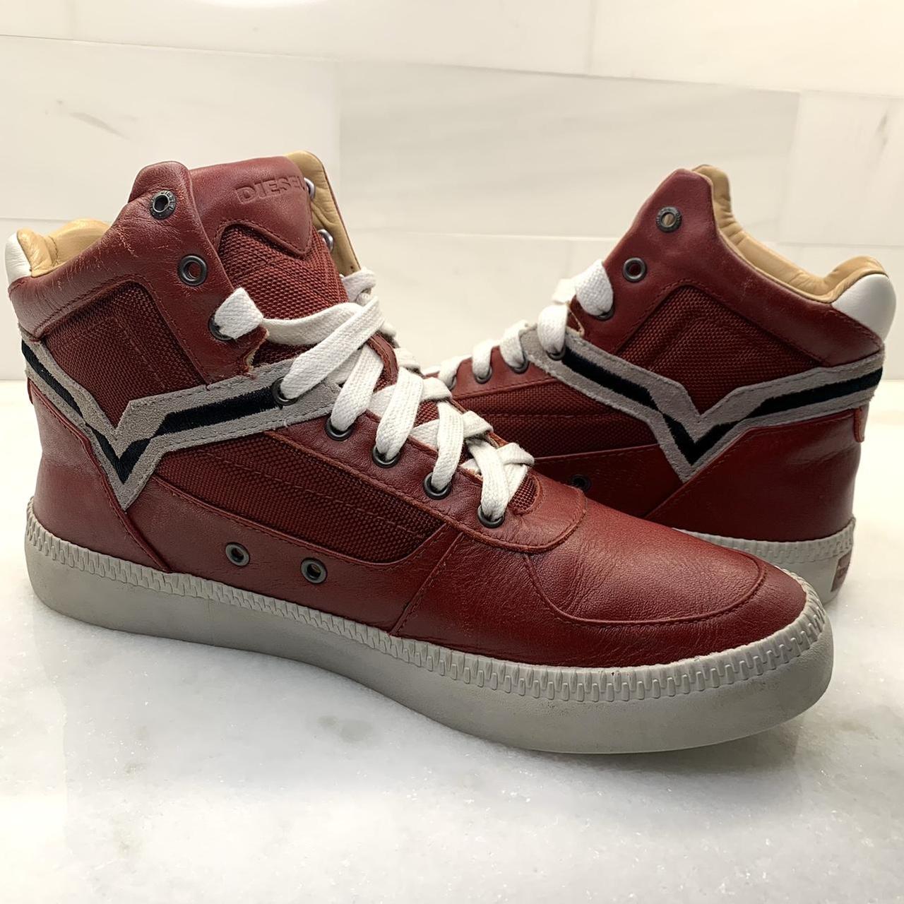 Diesel high-top leather sneakers. Shoes have been... | Depop