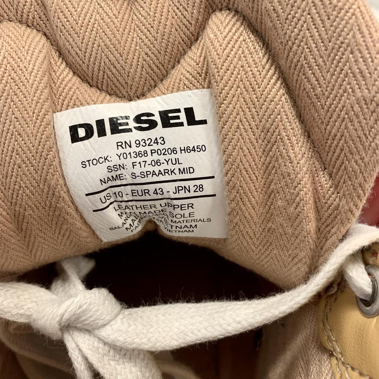 Diesel high-top leather sneakers. Shoes have been... | Depop