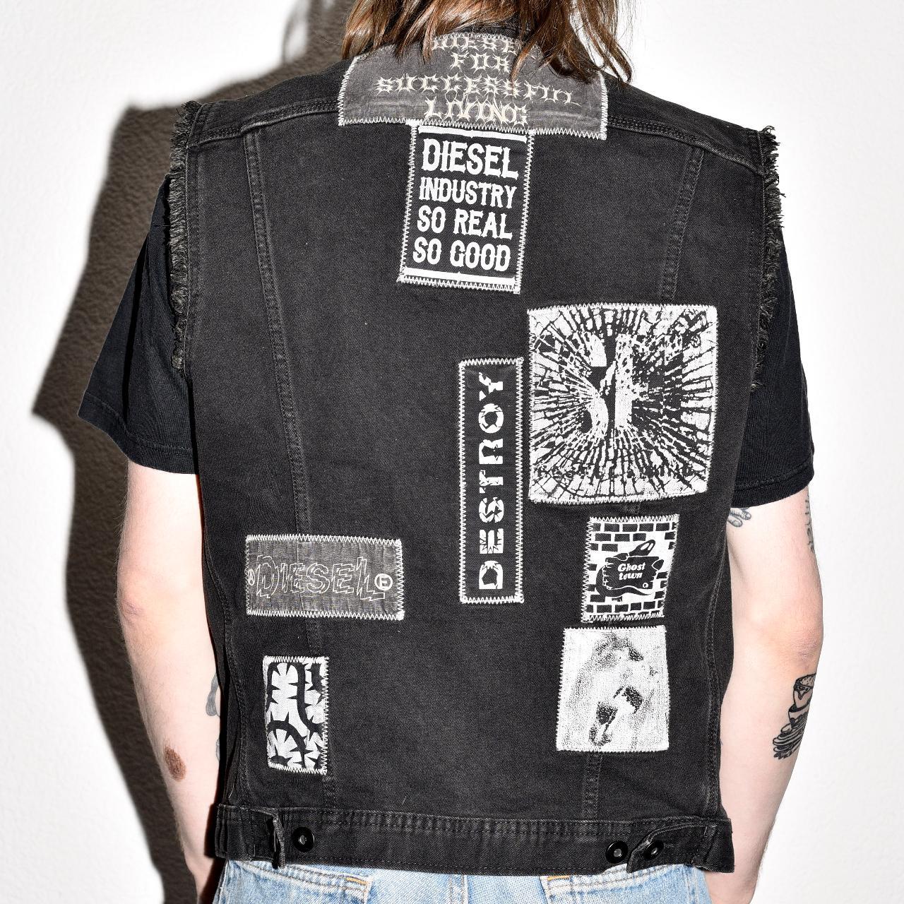 Patches on Diesel Denim Vest Diesel Vest with... - Depop