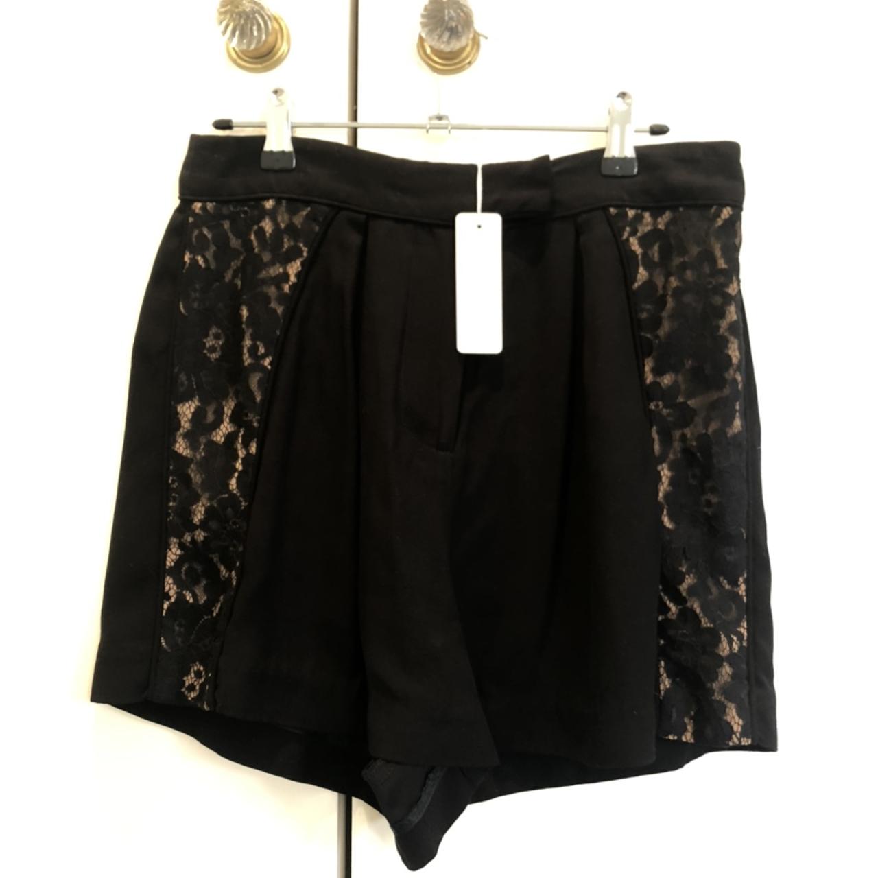 Zimmermann shorts crepe lace panel shorts - Nude... - Depop