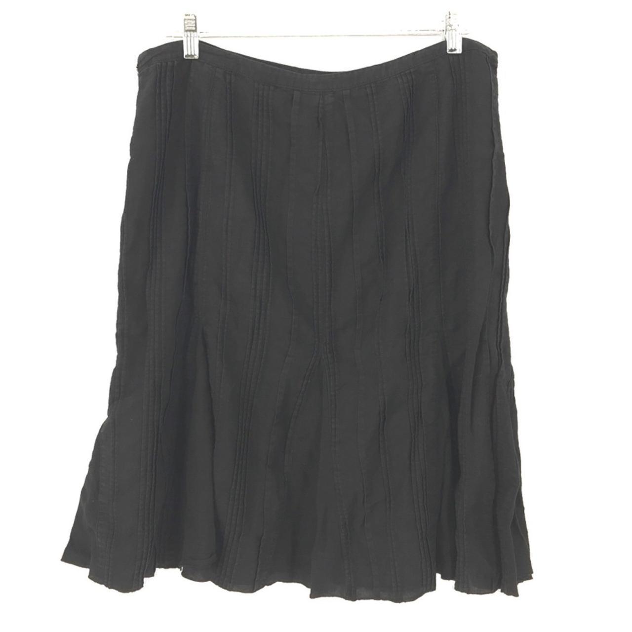 499 South Linen Blend Black Full Skirt W Pintucks Sz Depop