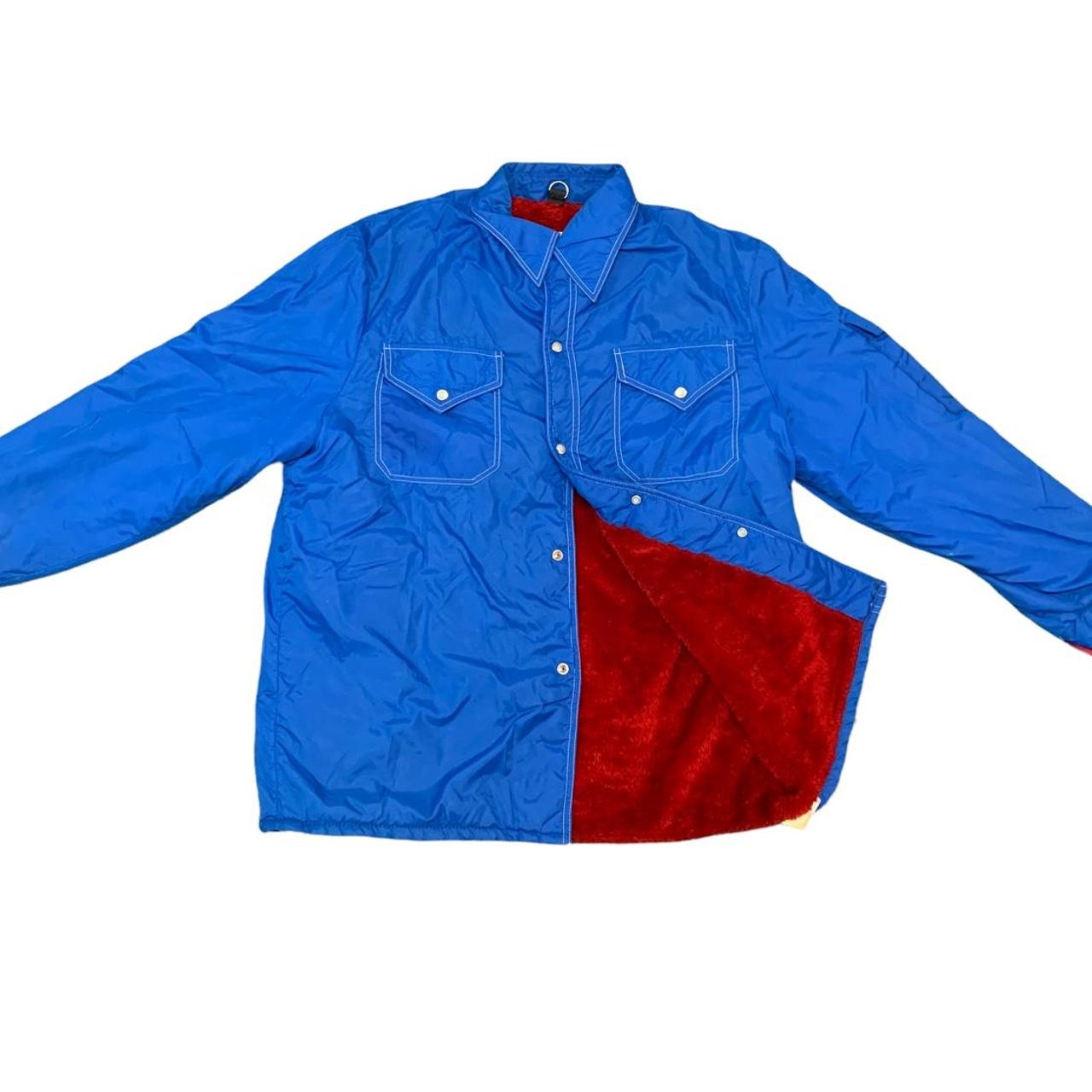 Woolrich Men's Red and Blue Jacket | Depop