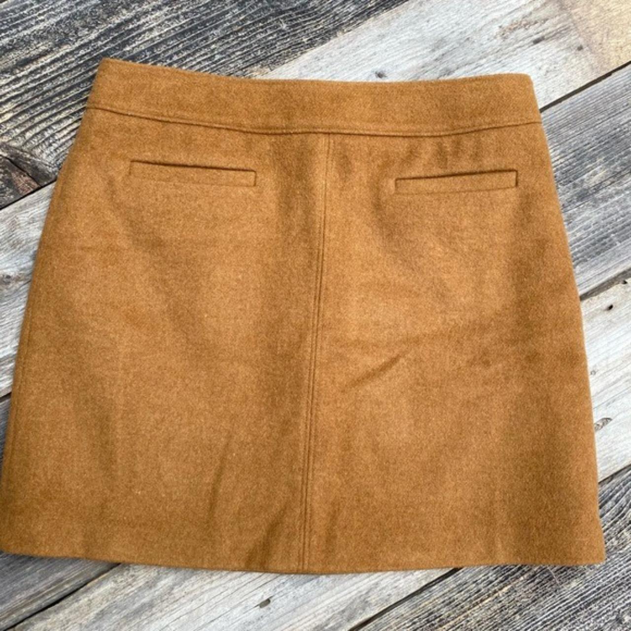 Loft A-Line Camel Tan Wool Blend Skirt Size 4 Skirt... - Depop