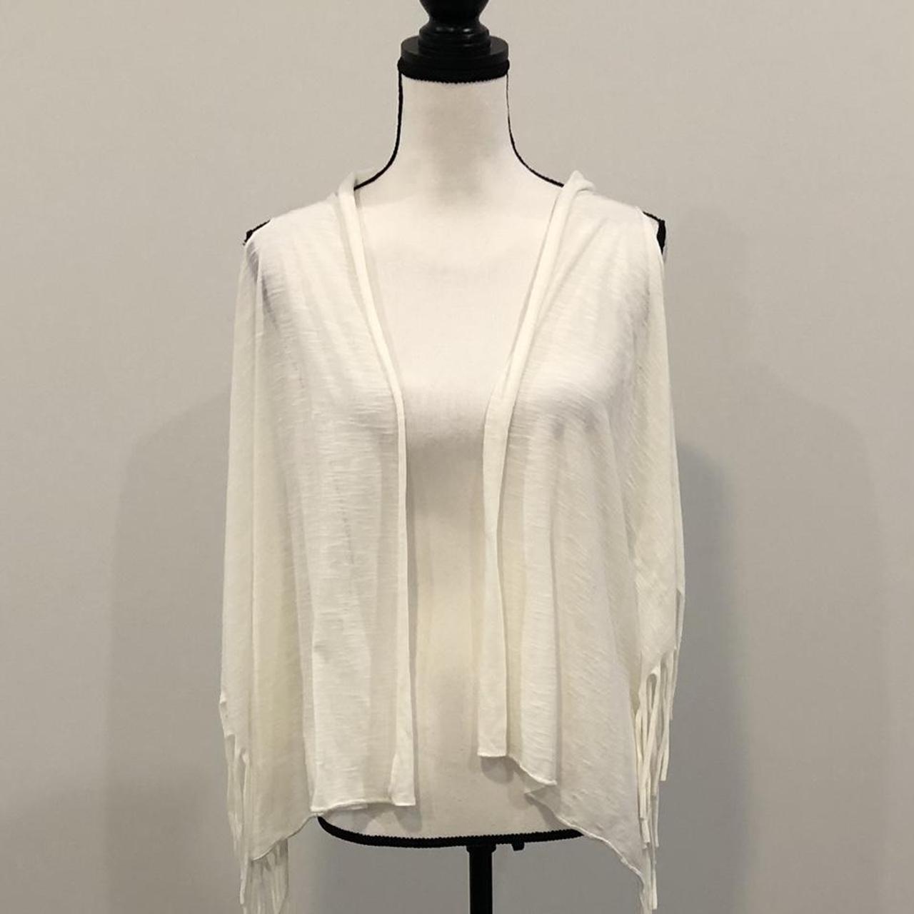 Ladies boho open cardigan- cream. Lightweight. Has... - Depop