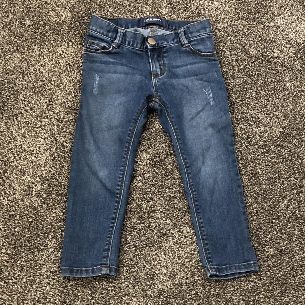Old Navy toddler skinny jeans- blue. Distressed. 5... - Depop