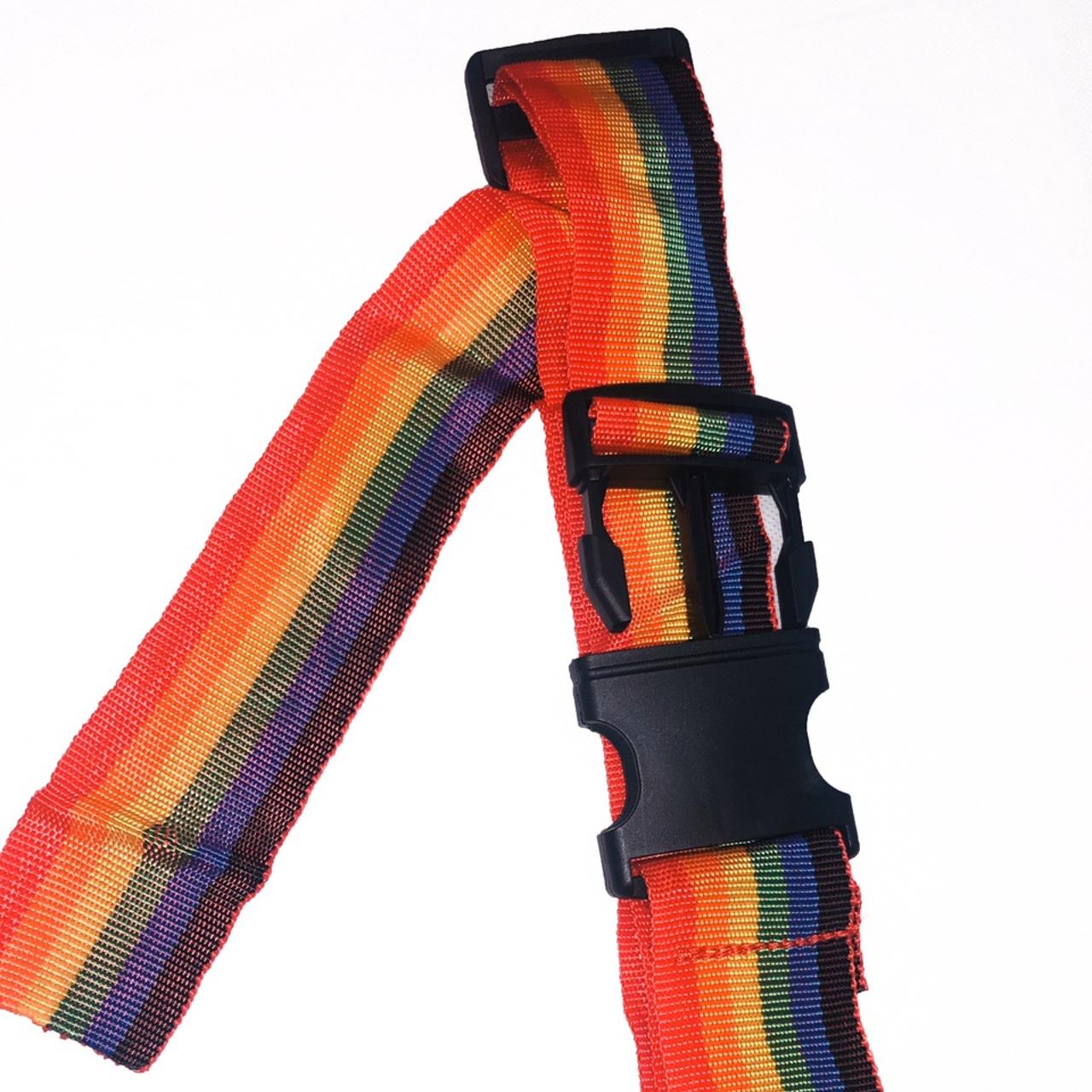 Rainbow buckle belt. Perfect for festivals, rave... - Depop