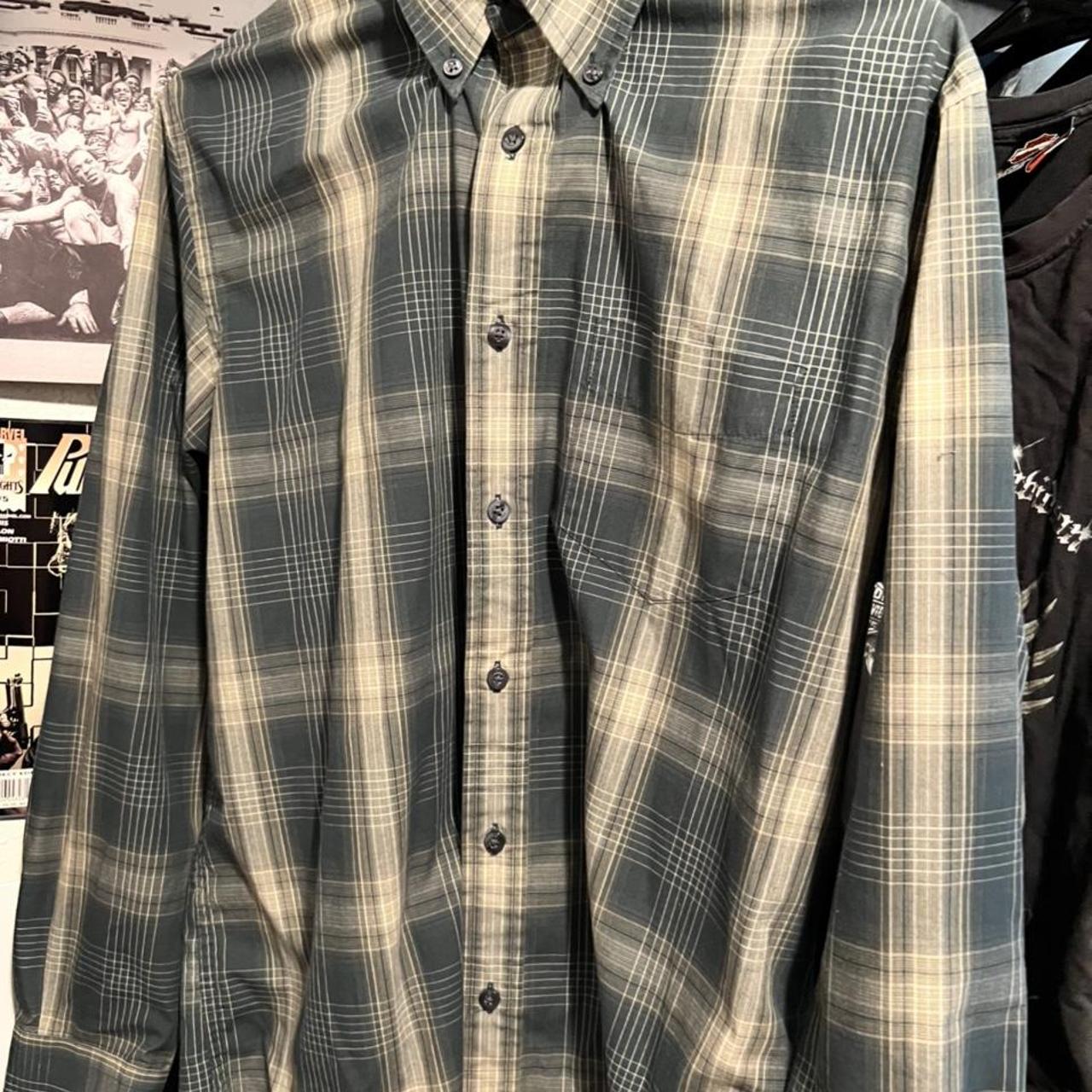 Green and tan dockers flannel #flannel #vintage... - Depop