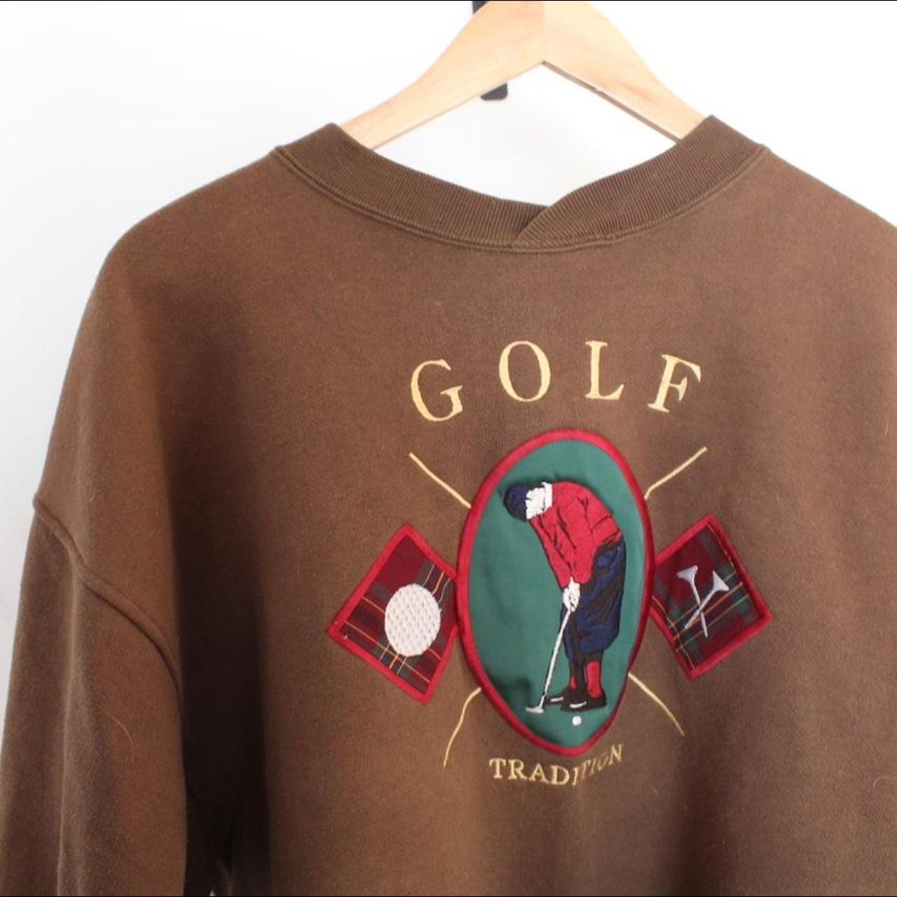 Vintage Style Jumper Brown vintage style jumper with... - Depop