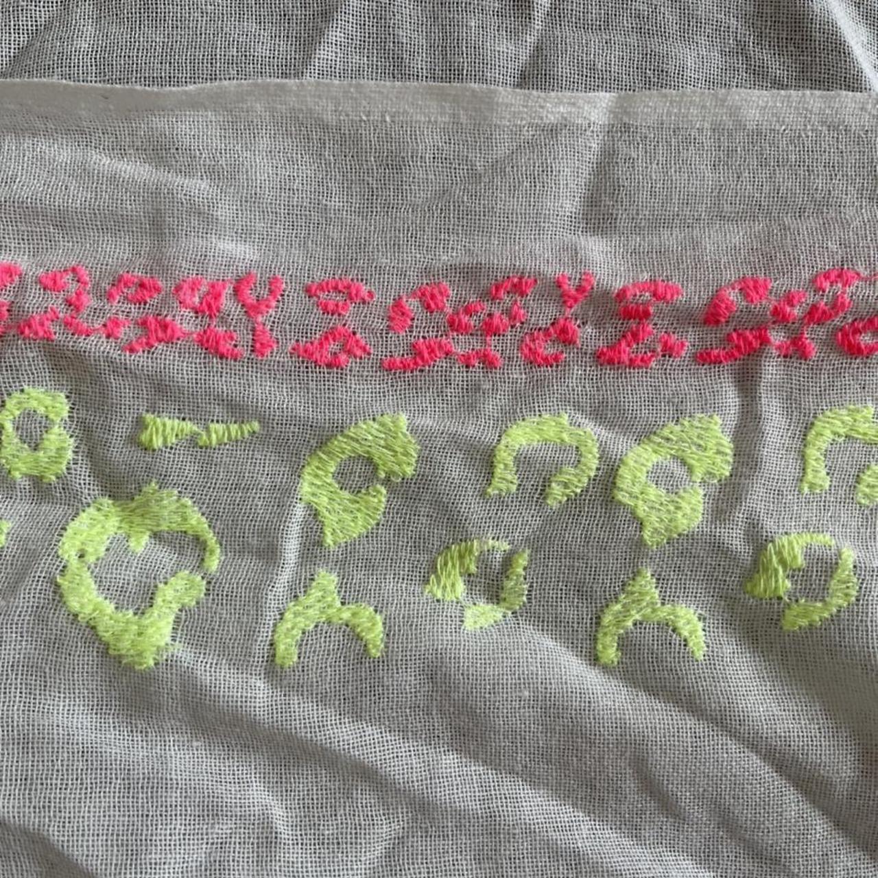 Hush beach cloth with vibrant leopard embroidery Can... - Depop